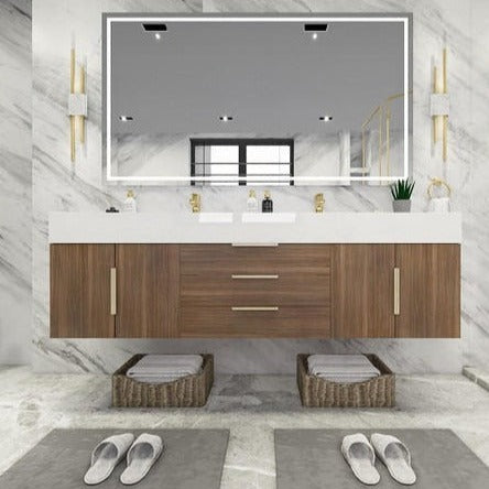 Boreal 72" Double Sink Floating Bathroom Vanity (Middle Drawers) – Vania Bath