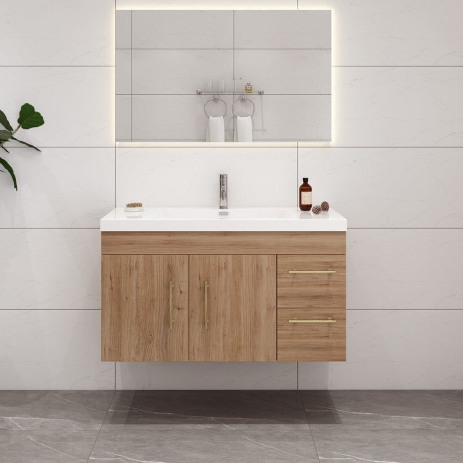 Aqua 42" Floating Bathroom Vanity (Right Drawers) – Vania Bath